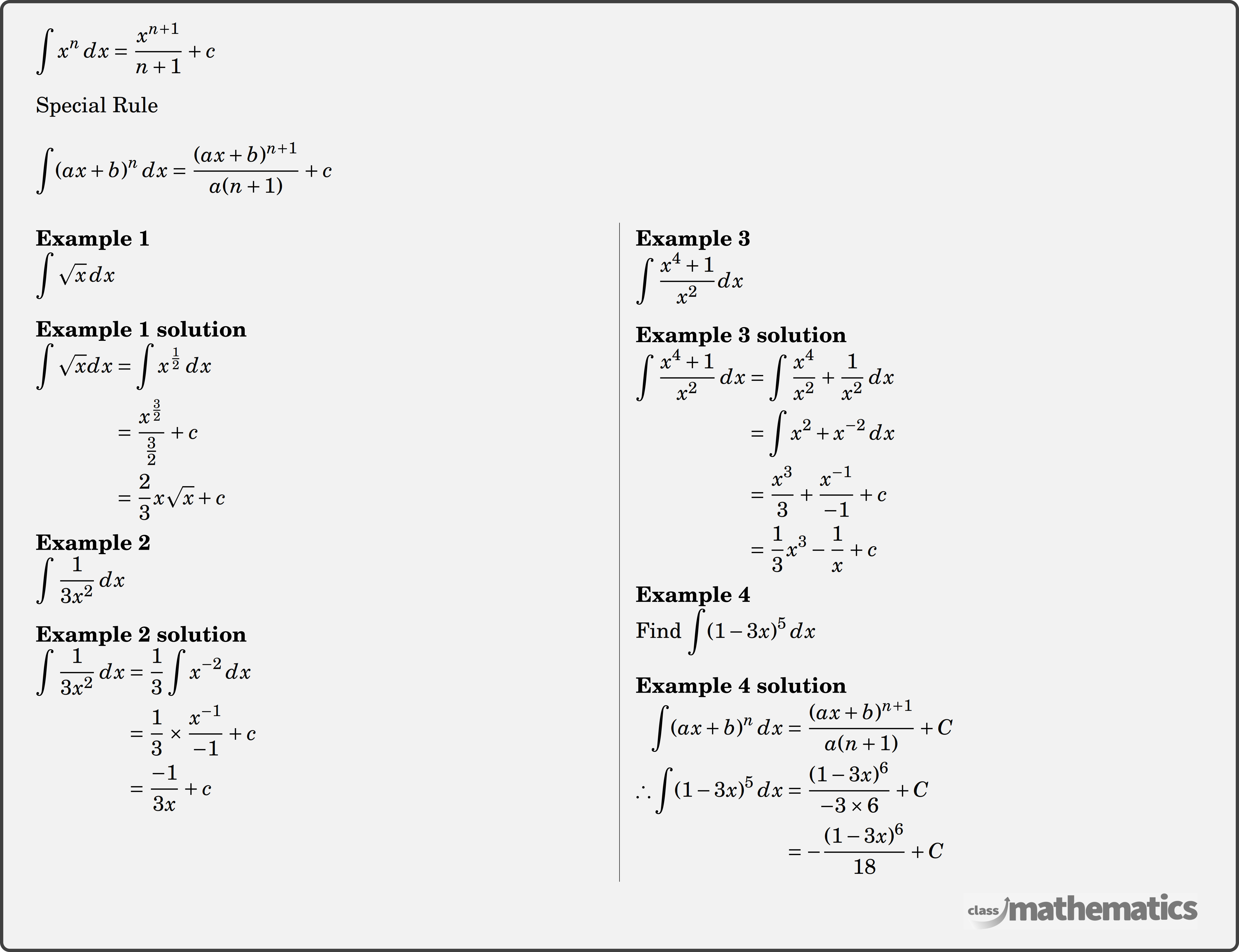 Indefinite Integral - Maths Advanced - Year 12 - NSW