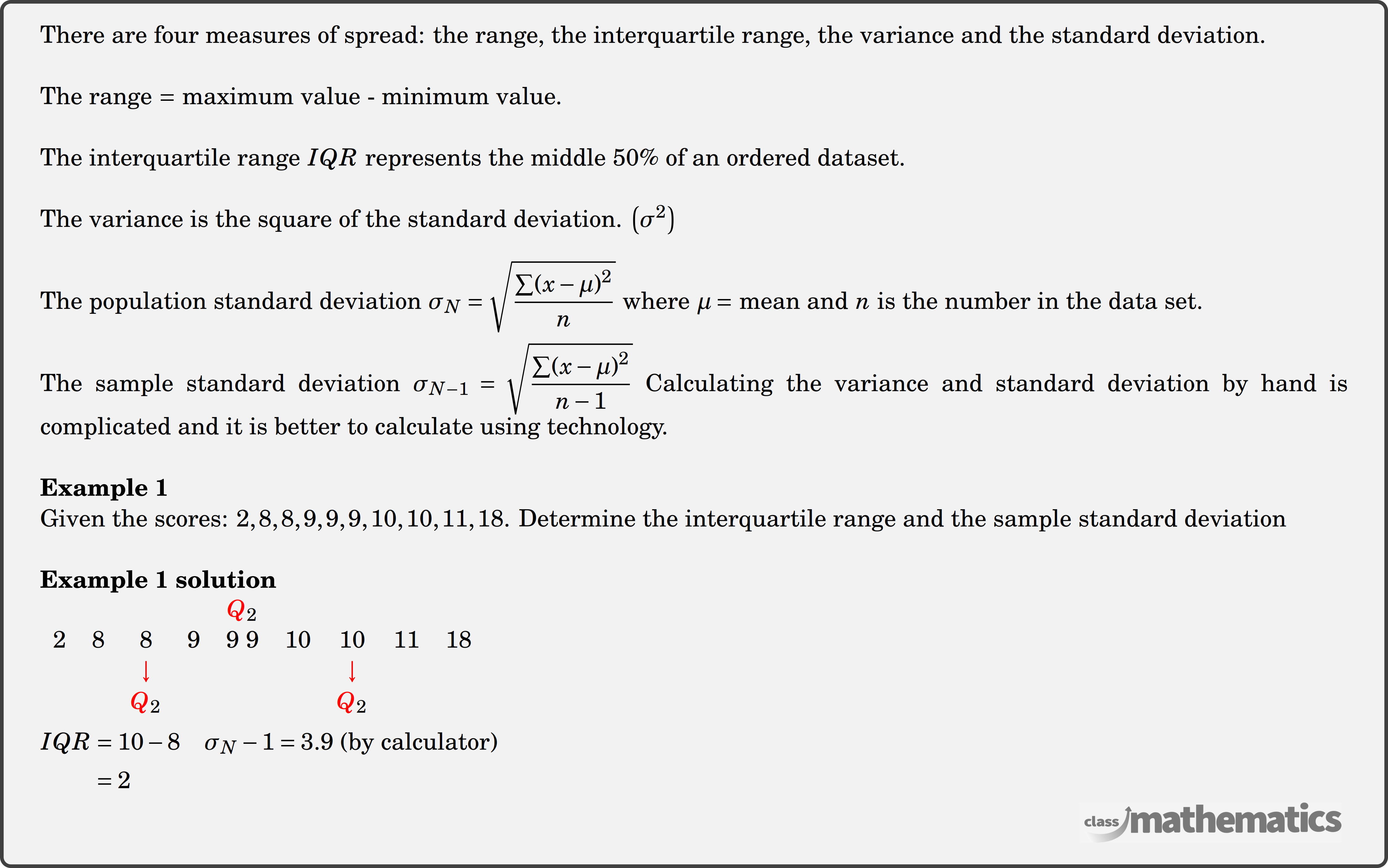 Standard Deviation - Maths Advanced - Year 12 - NSW