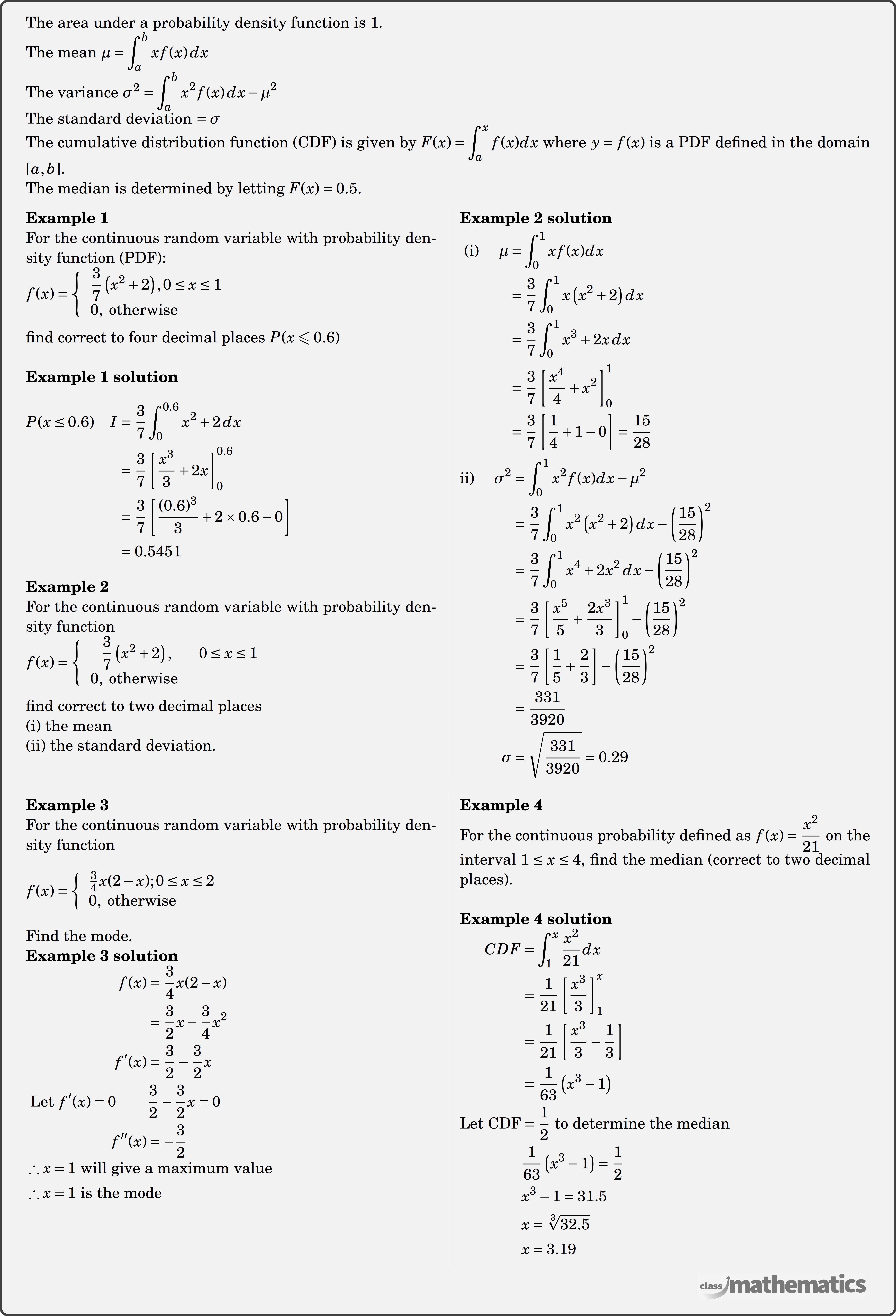 Continuous Probability Distributions - Maths Advanced - Year 12 - NSW