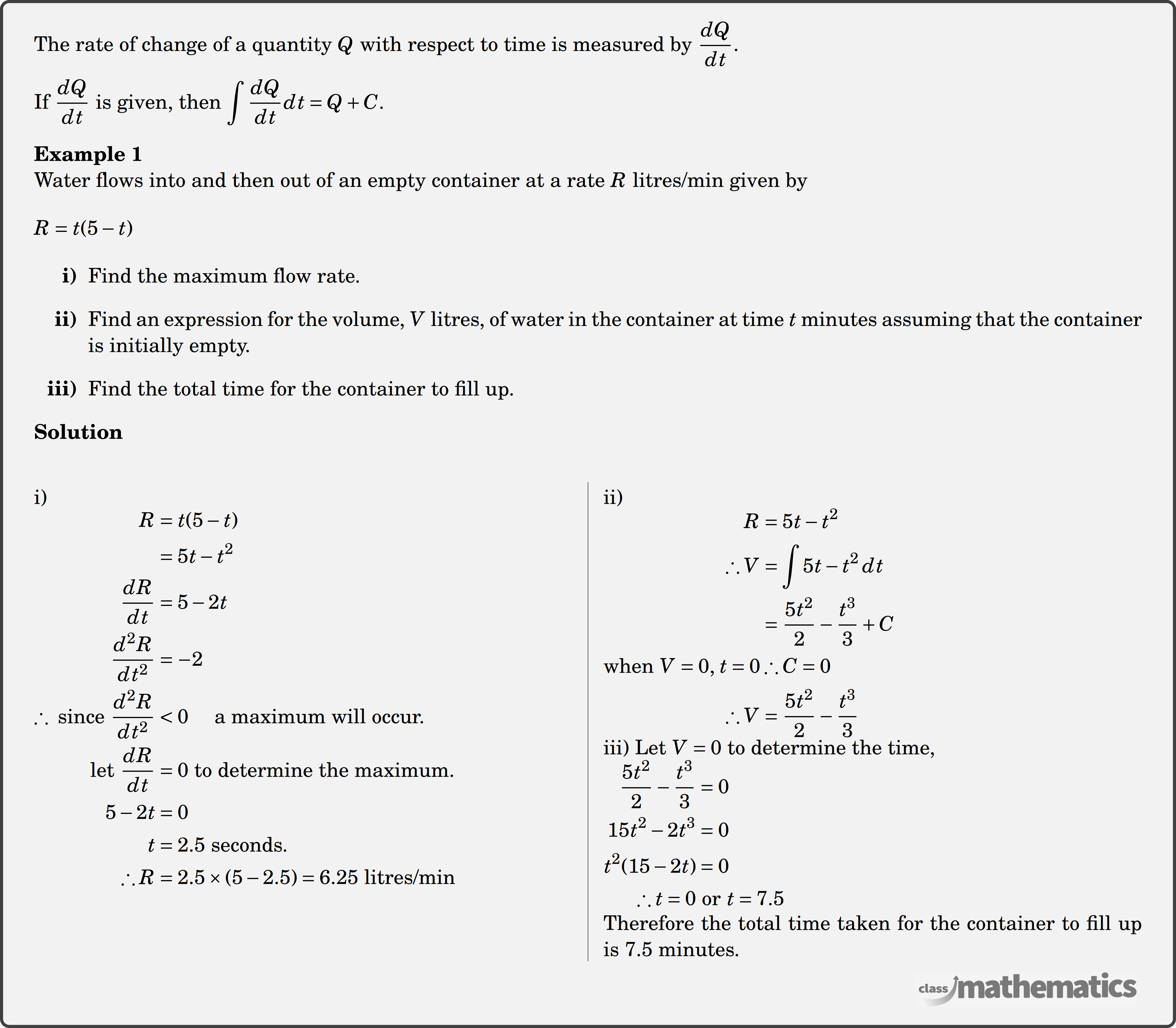 Rates and Integration - Maths Advanced - Year 12 - NSW